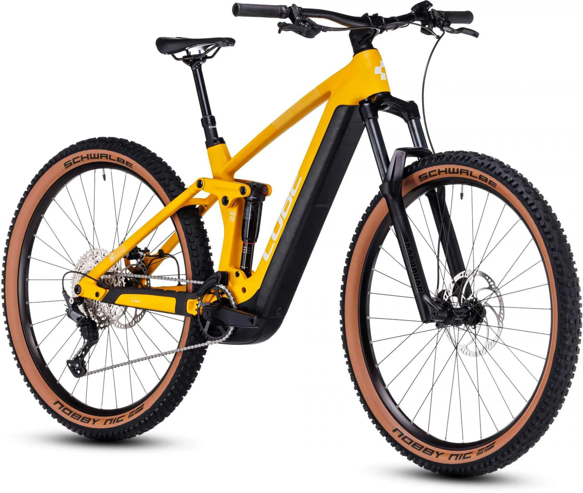 Cube Stereo Hybrid 140 HPC Pro 750 eMountain Bike in Yellow